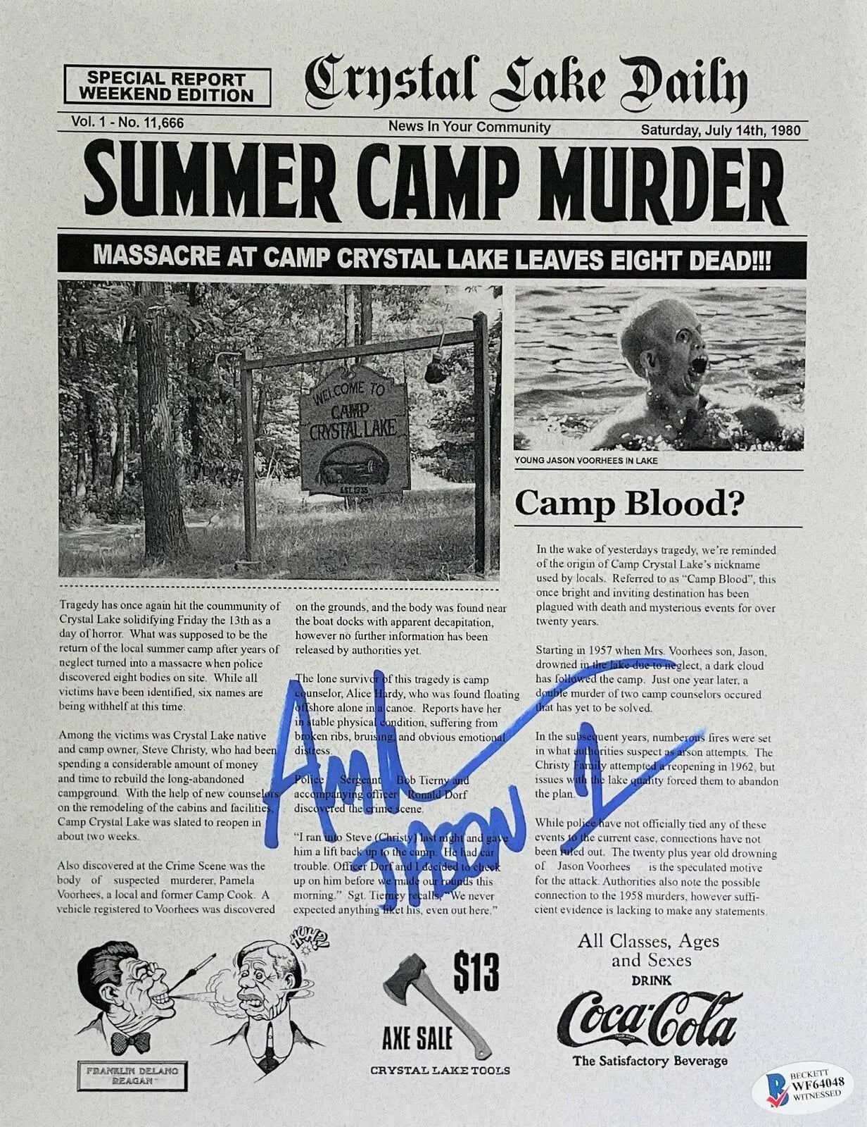Leslie Easterbrook & Michael Winslow Signed "Police Academy" 11x17 Mov ...